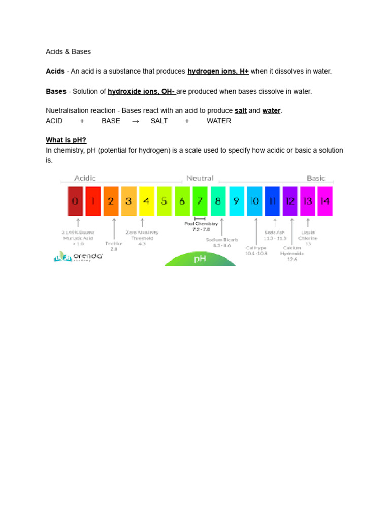 Acids, Bases, and Neutralization Explained | PDF