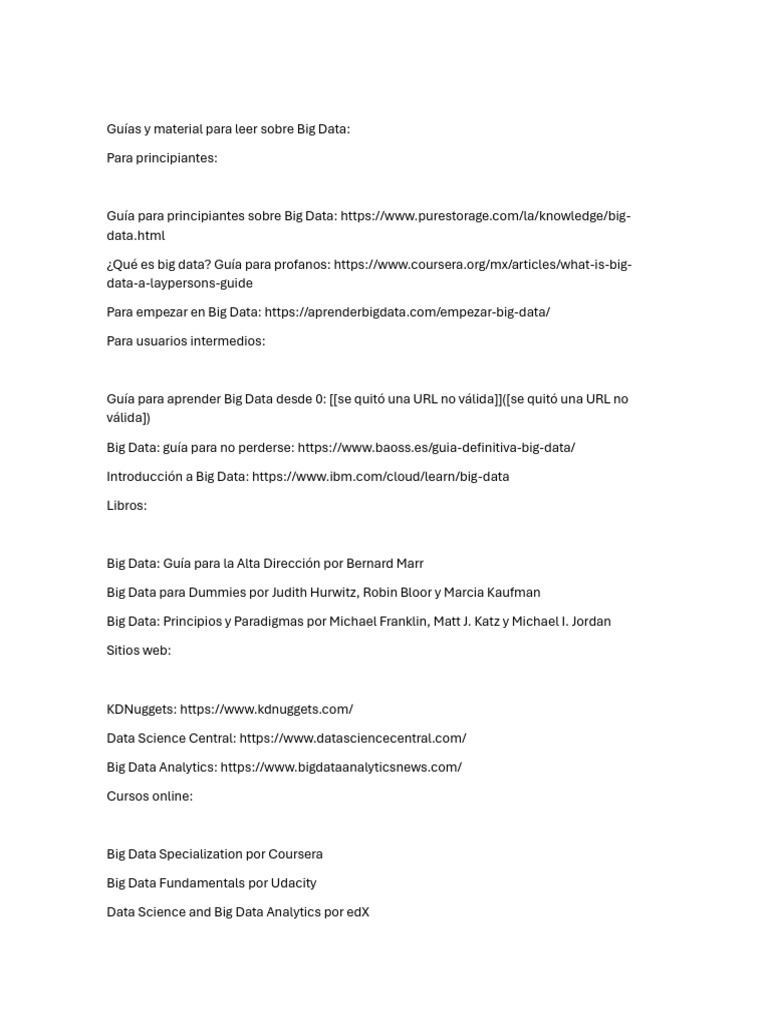 Guías y Material para Leer Sobre Big Data | PDF