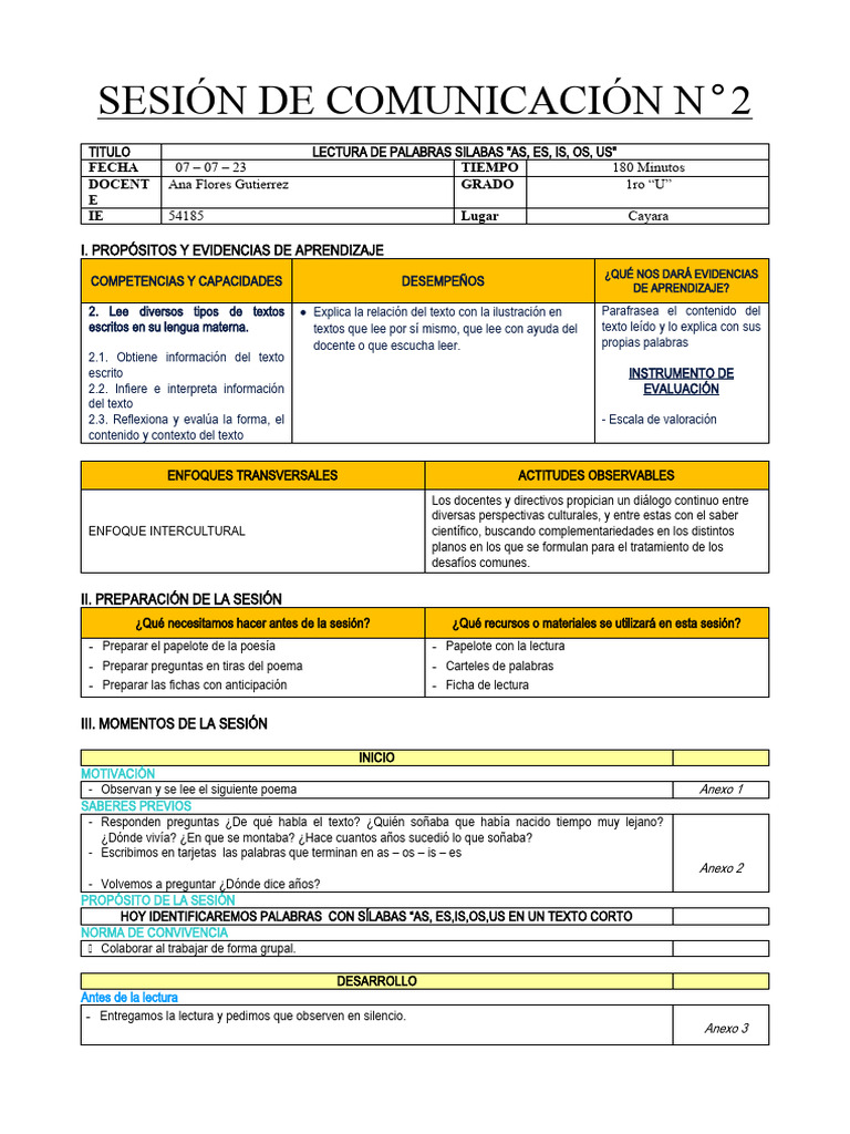 Sesion 2 - C - U5 | PDF | Evaluación | Aprendizaje