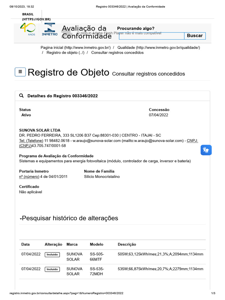 Inmetro Modulo Sunova 560W | PDF | Ciências e Matemática | Tecnologia e ...