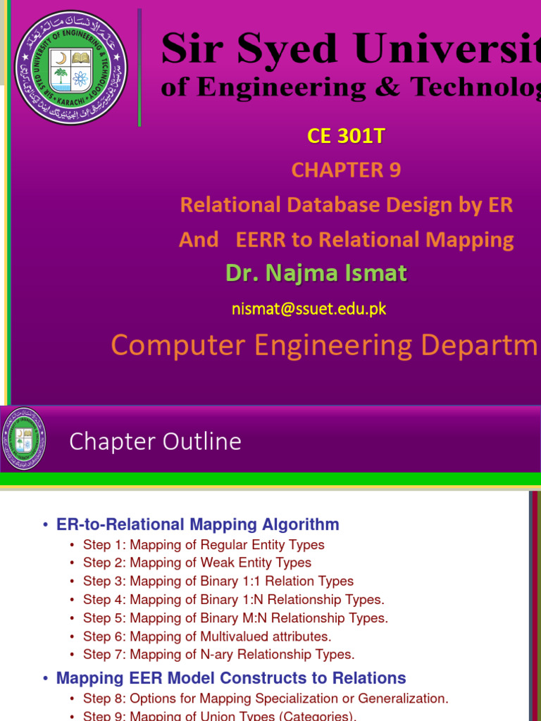 Chapter9-ER and EER Mappings | PDF | Relational Database | Conceptual Model
