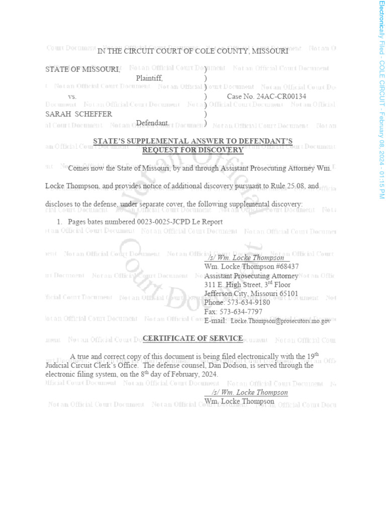 2024 02 08 - States Supplemental Answer To Defendants Request For ...