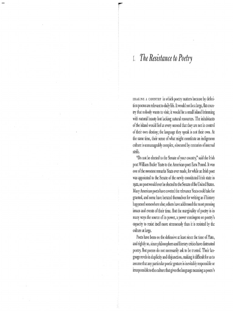 Resistance To Poetry | PDF