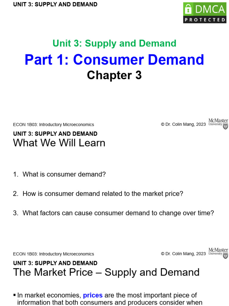 Unit 3 Supply and Demand | PDF | Supply And Demand | Demand