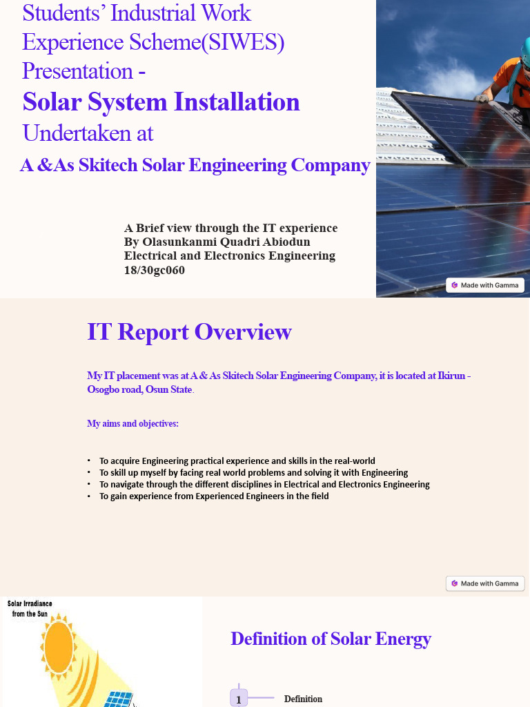 Solar Engineering Company Presentation | PDF | Solar Power | Photovoltaic System