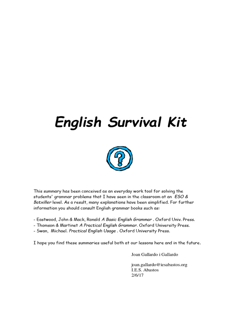 English Survival Kit | PDF | English Grammar | Adverb