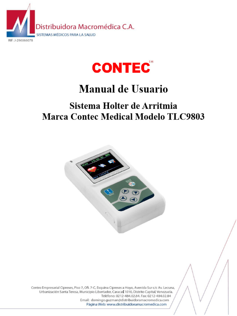 Manual de Usuario Del Holter de Arritmia Contec TLC9803 | PDF | Electrocardiografia | Ventana ...