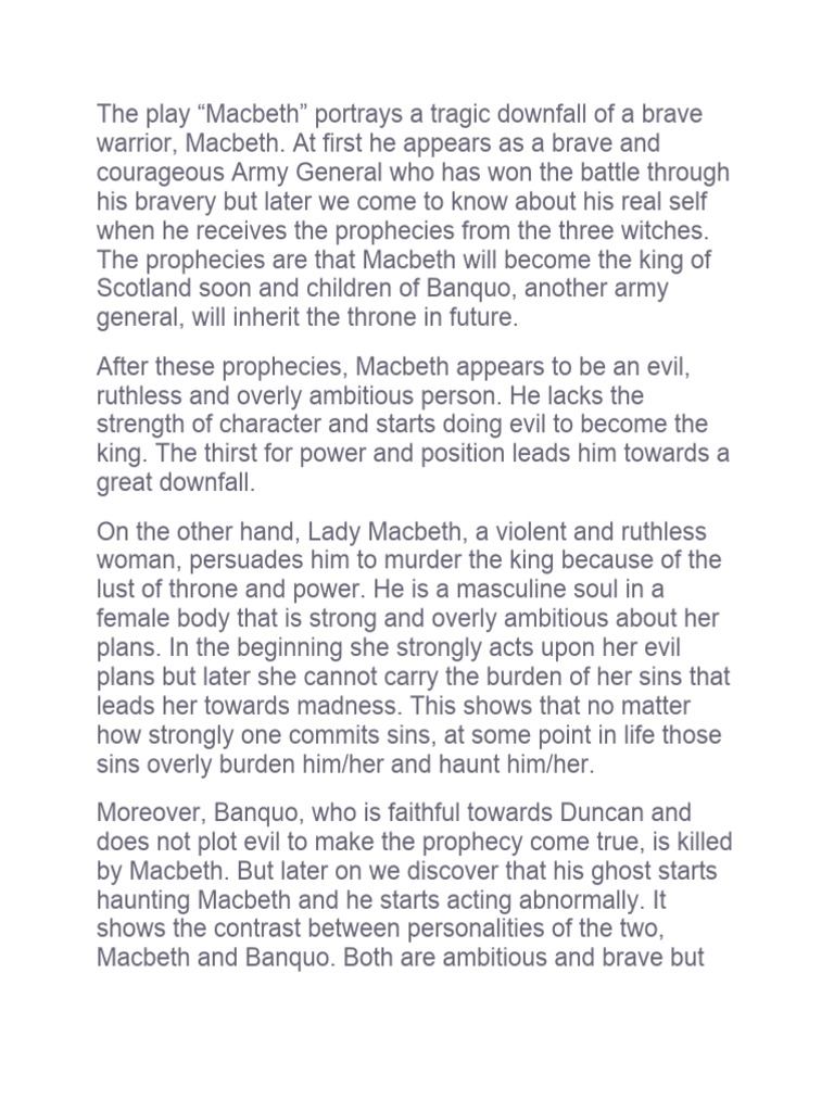 The Play | PDF | Macbeth