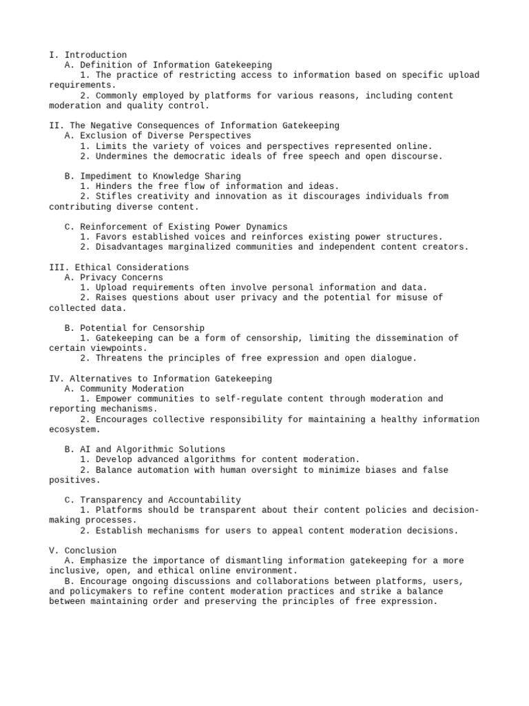 Consequences of Information Gatekeeping | PDF | Business | Computers
