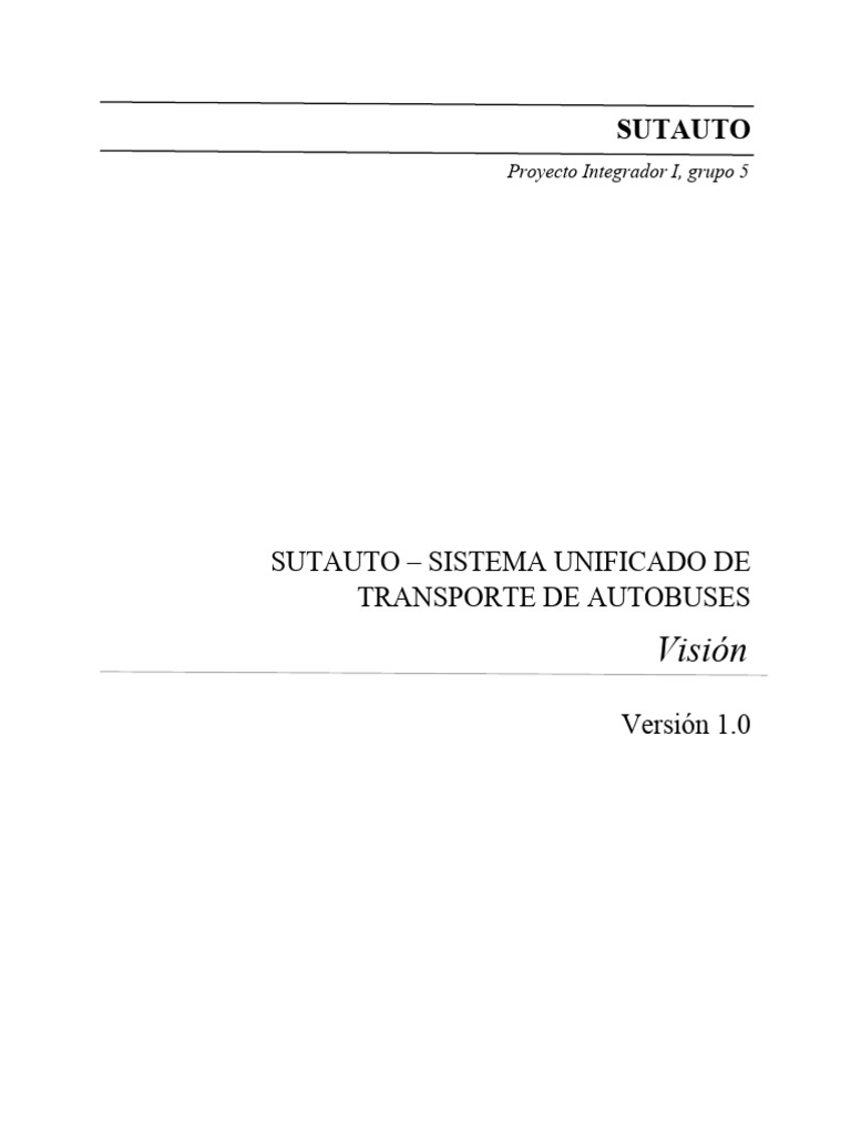 Documento de Vision - Grupo 5 | PDF | Aplicación movil | Software de la aplicacion
