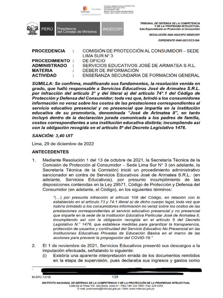 Resolucion Indecopi | PDF