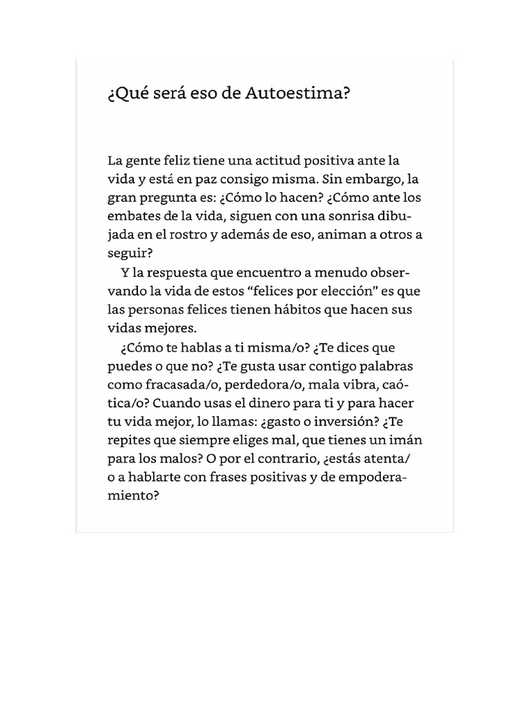Autoestima | PDF