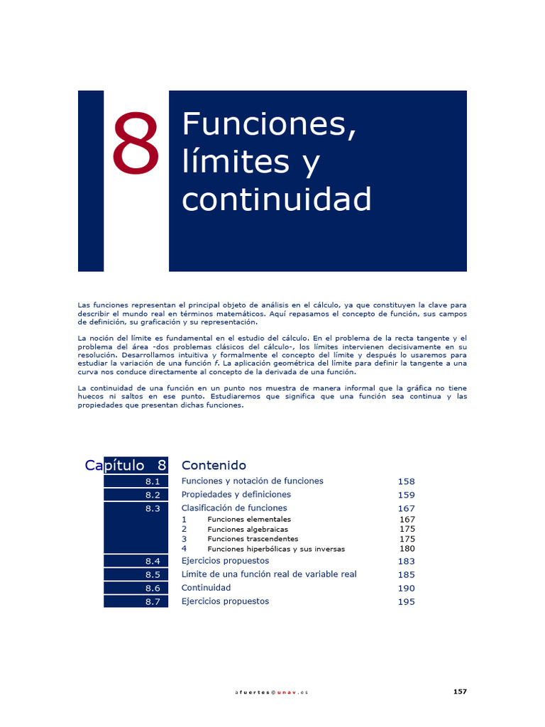 Cálculo: Funciones y Continuidad | PDF | Función (Matemáticas) | Variable (Matemáticas)