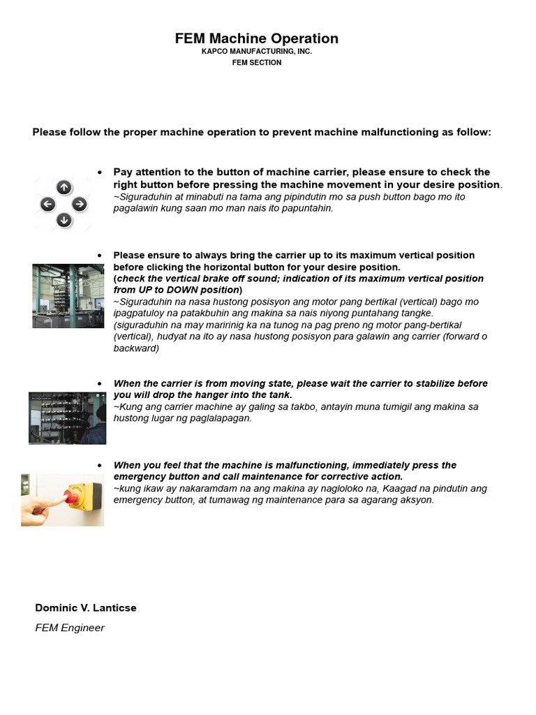 FEM Machine Operation | PDF