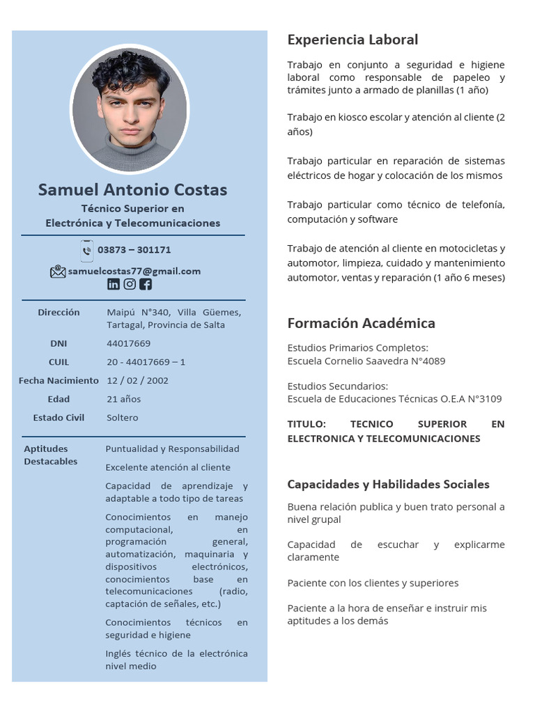 CV Samuel Costas | PDF | Informática