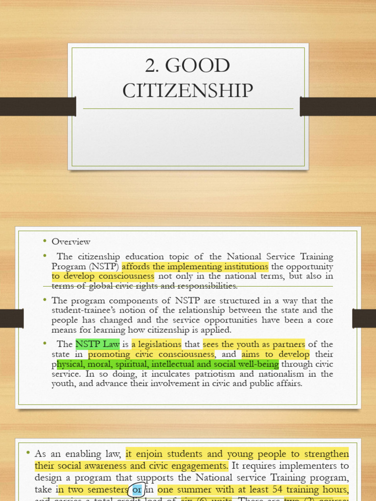 NSTP 2 Good Citizenship | PDF | Search And Seizure | Bail