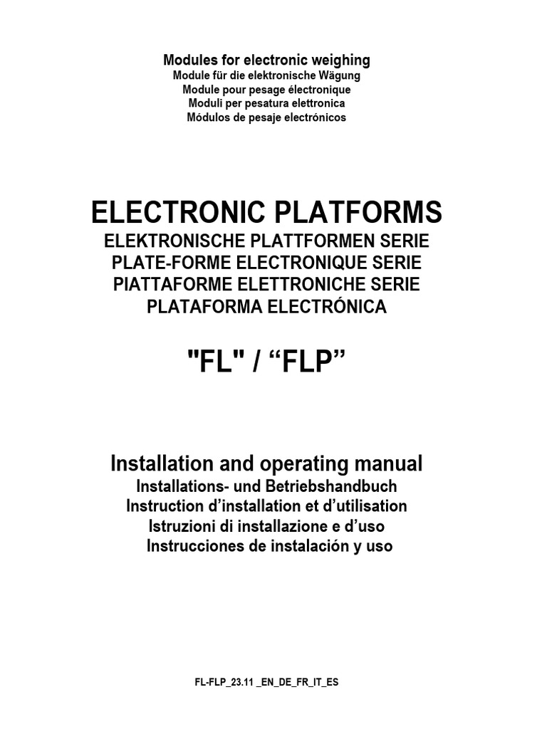 FL-FLP 23.11 en de FR It Es | PDF | Weight | Electricity