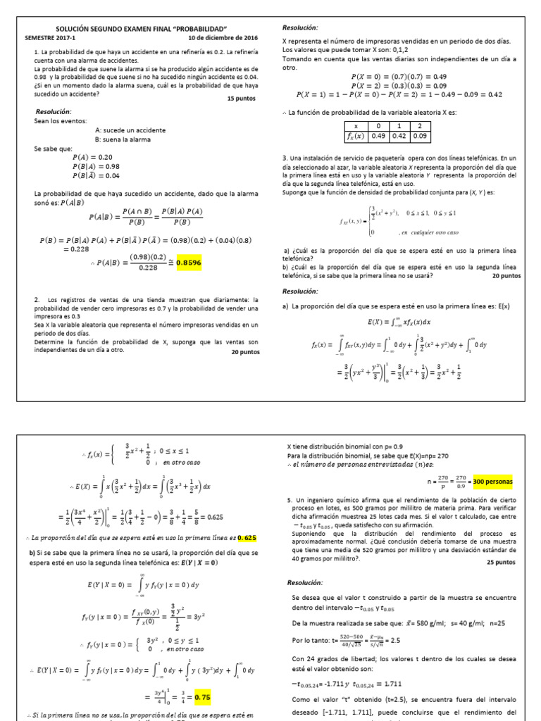 2ef Solprob | PDF | Probabilidad | Variable aleatoria