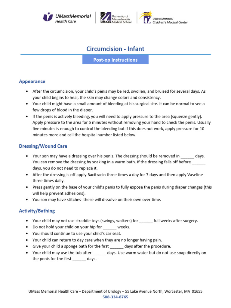 postop-circumcision-infant-09-2020 | PDF | Surgery | Circumcision