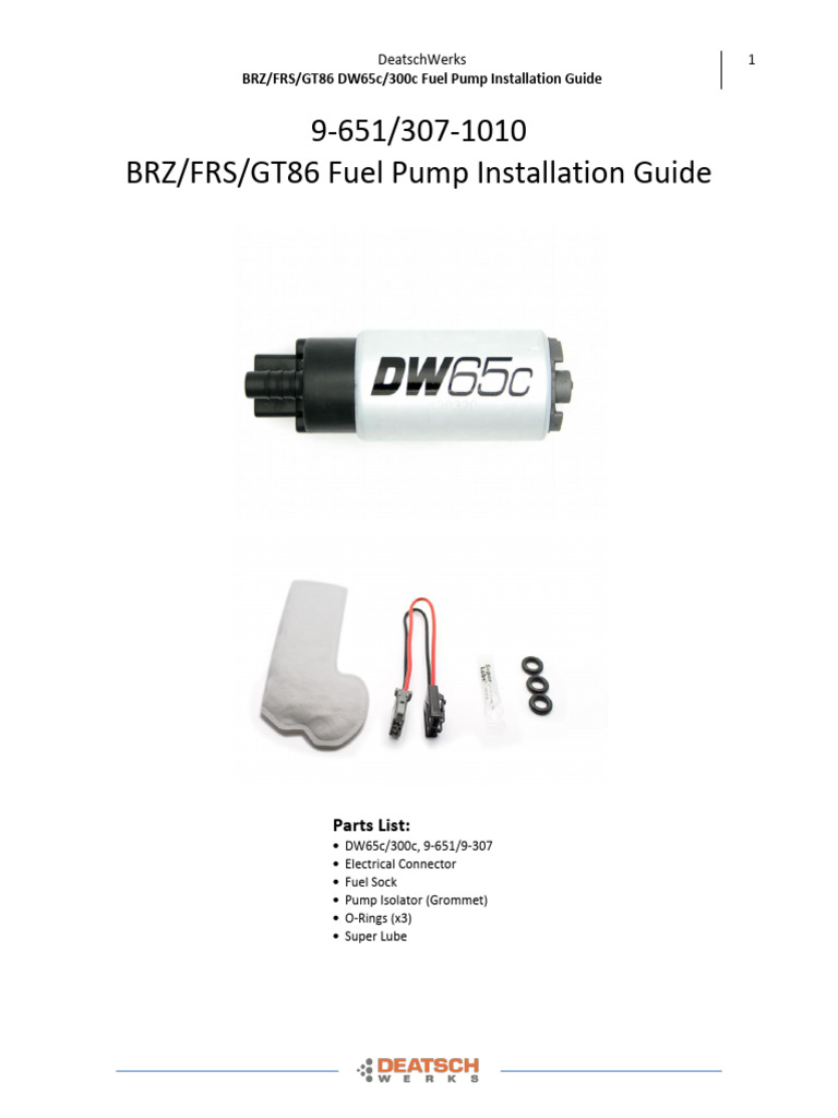 FRS-BRZ Fuel Pump Install Instructions With Pictures | PDF | Electrical ...