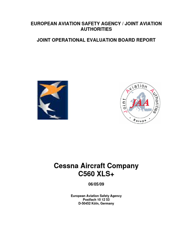 EASA Cessna 560XLS+ JOEBReport | PDF | Aviation Safety | Aviation