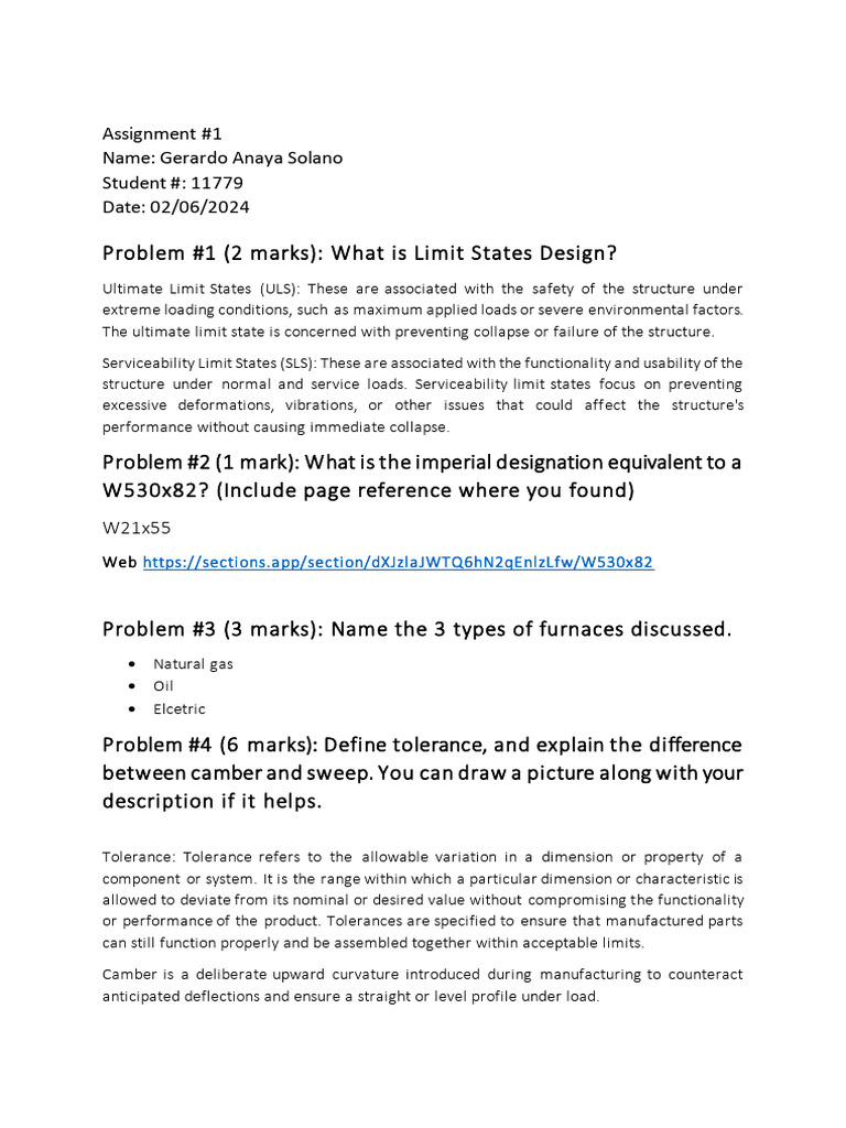Gerardo Assignment 1 | PDF | Engineering Tolerance | Civil Engineering