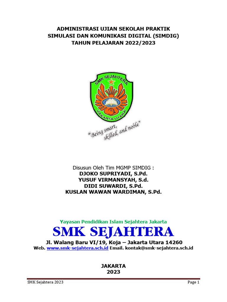 Administrasi Ujian Sekolah Praktik Simdig 2022-2023 | PDF | Karier & Perkembangan | Komputer
