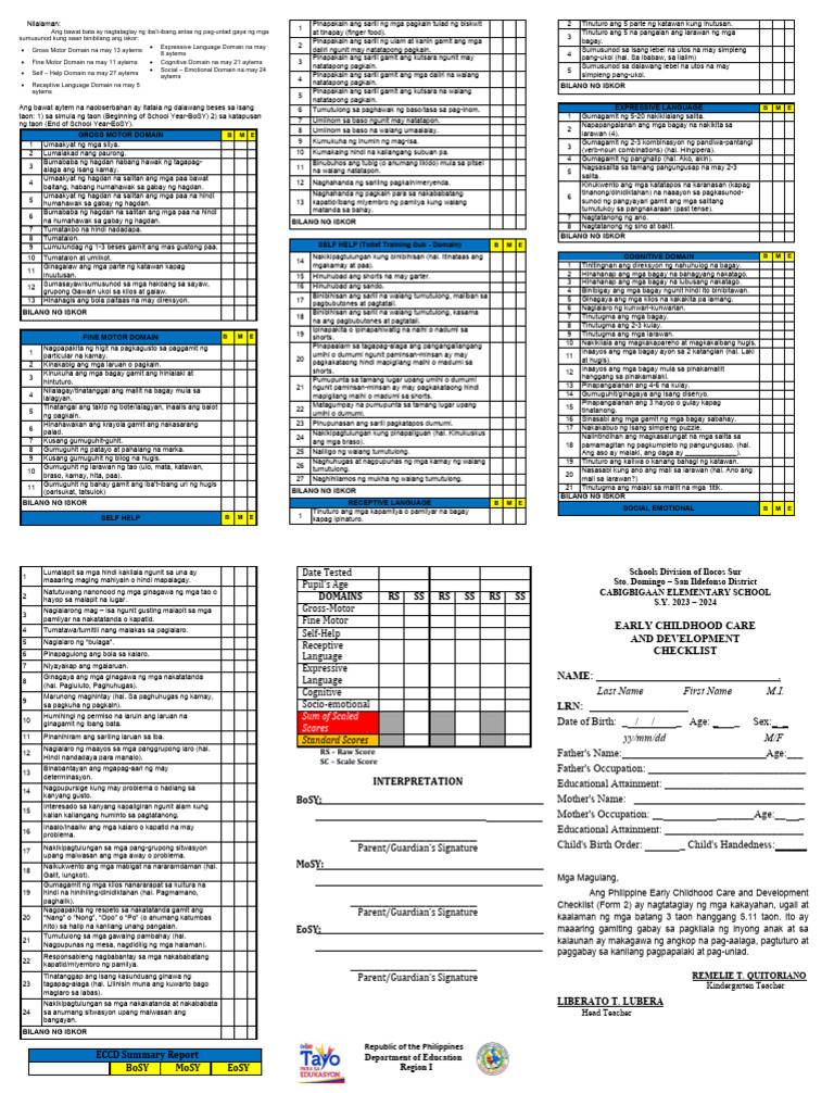 ECCD Filipino 2022 2023 | PDF
