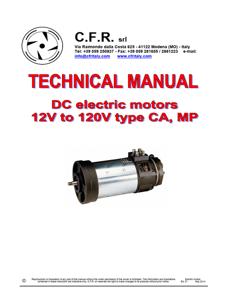Manuale Motori CC en | PDF | Electric Motor | Direct Current