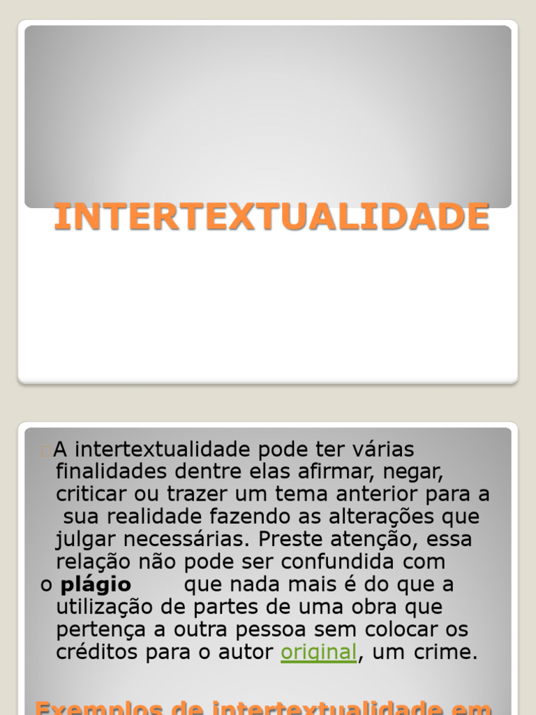 INTERTEXTUALIDADE | PDF | Paródia | Amor