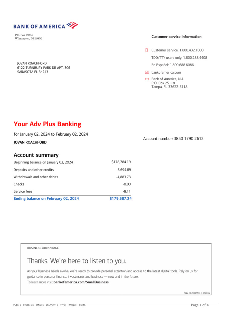 Bofa Jan Feb 24 | PDF | Deposit Account | Credit Card