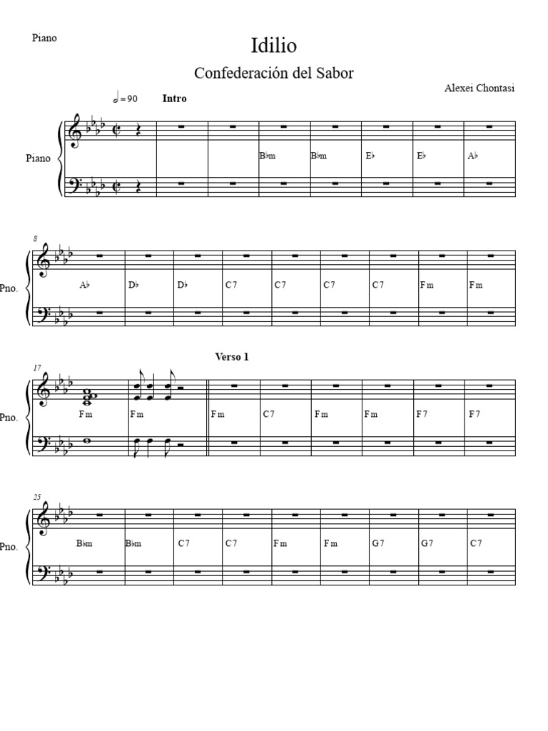 Idilio (Confederación Del Sabor) - Piano | PDF