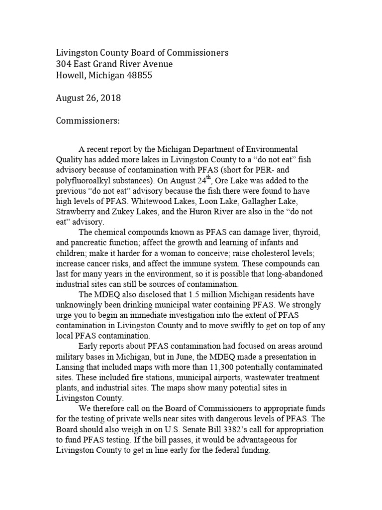 CC Pfas Letter | Download Free PDF | Environmental Science | Natural ...
