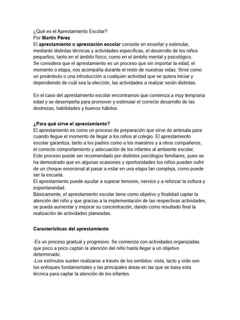 1 Qué Es El Aprestamiento Escolar | Descargar gratis PDF | Sicología ...