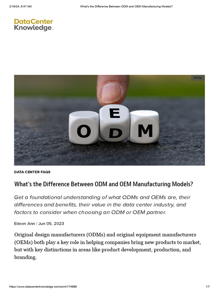 What's The Difference Between ODM and OEM Manufacturing Models ...