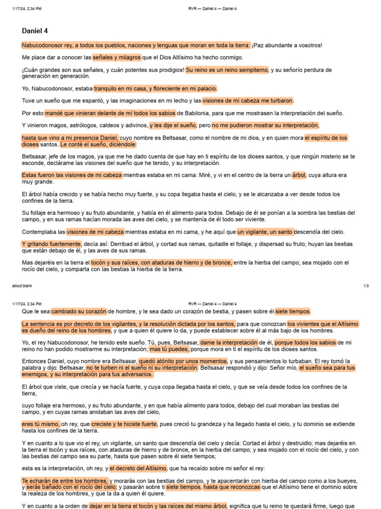 RVR - Daniel 4 | PDF | Nabucodonosor Ii