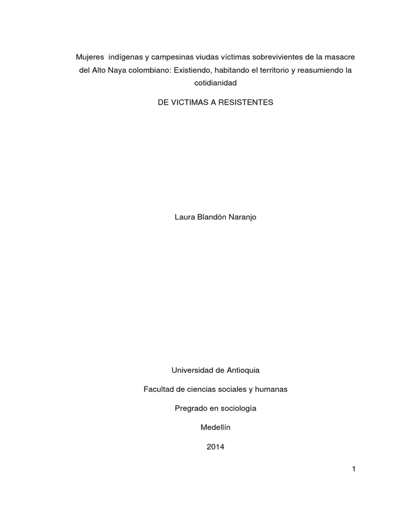 Blandon Laura - Trabajo de Grado - Sociología | PDF | Feminismo ...