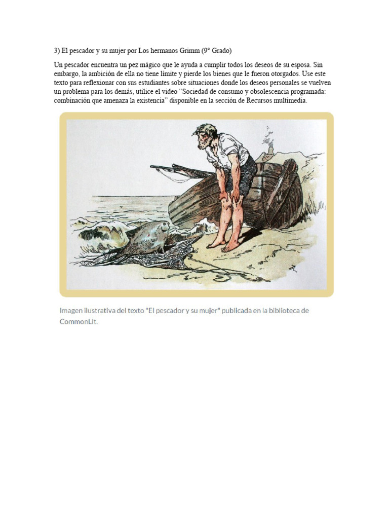 El pescador y su mujer: ambición desmedida | PDF