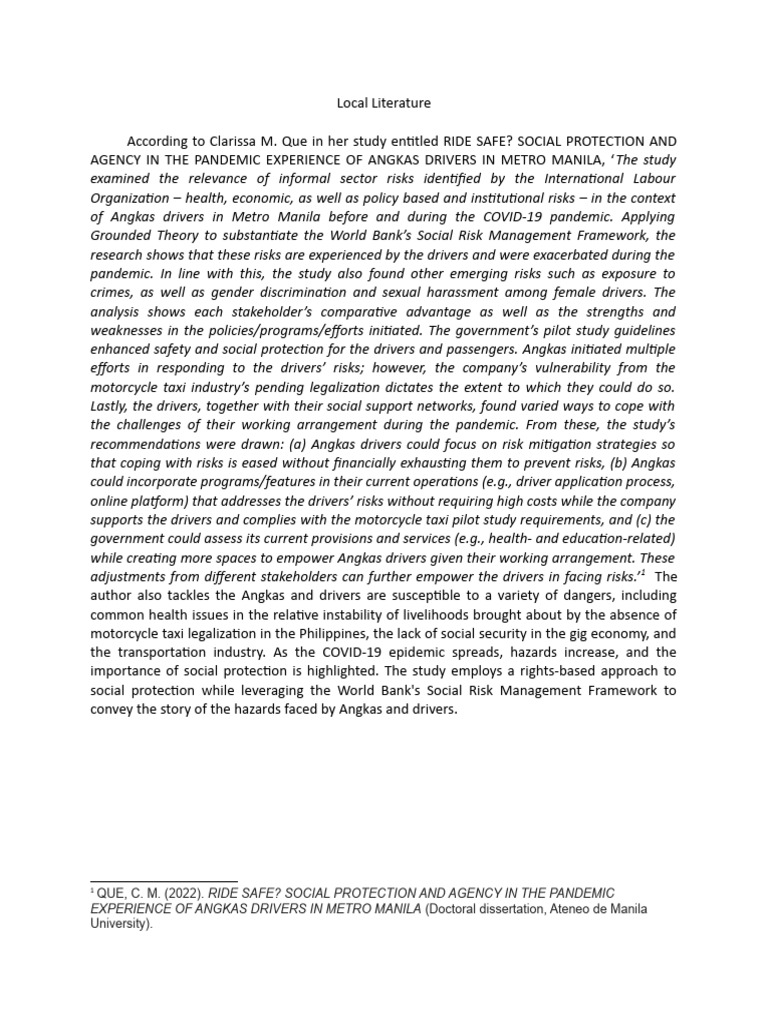 Local Literature | PDF | Risk | Social Protection