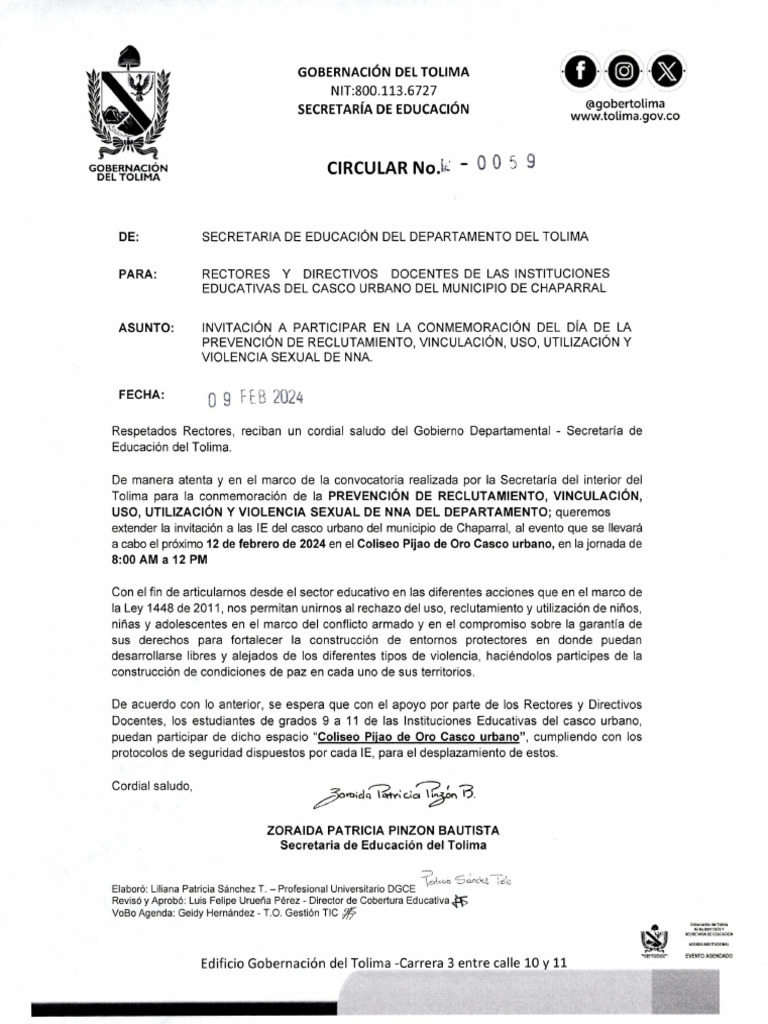 Circular No. 059 - Febrero 9 de 2024 | PDF