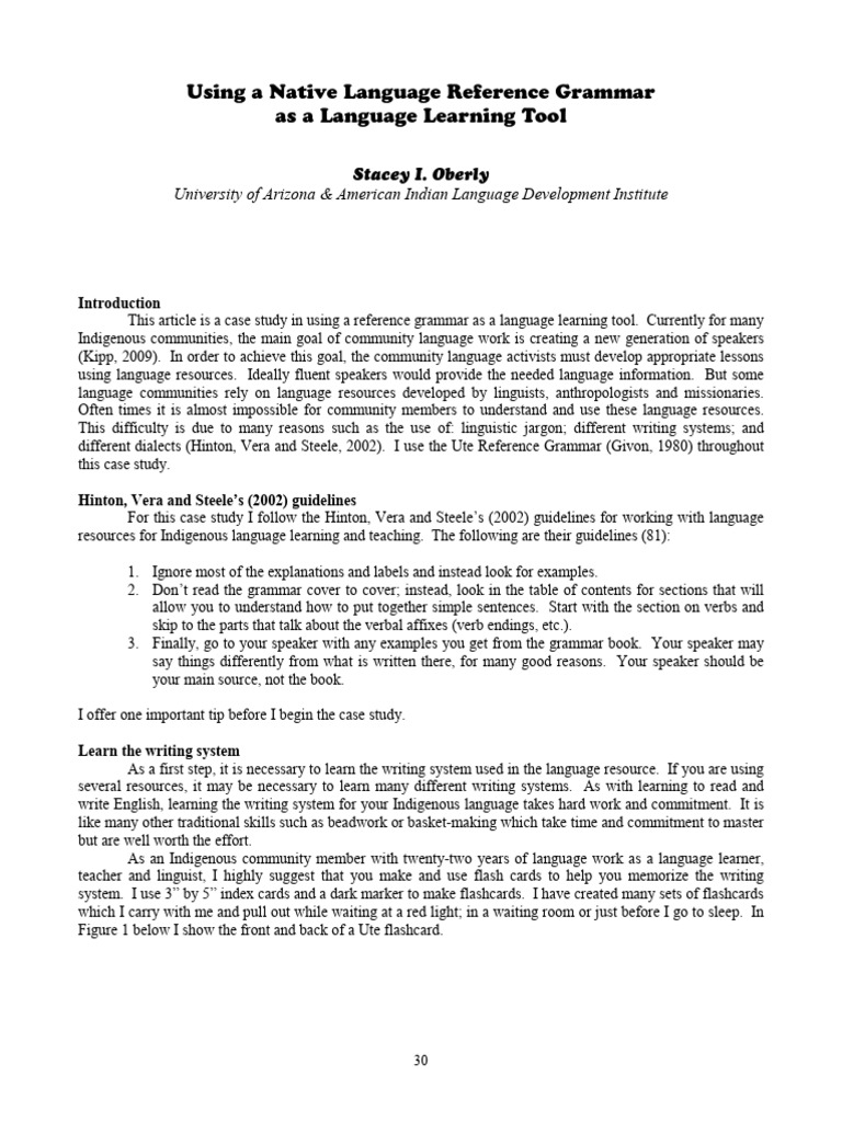 Aildi 30 Year Book 08 Native Language Reference Grammar As Learning ...