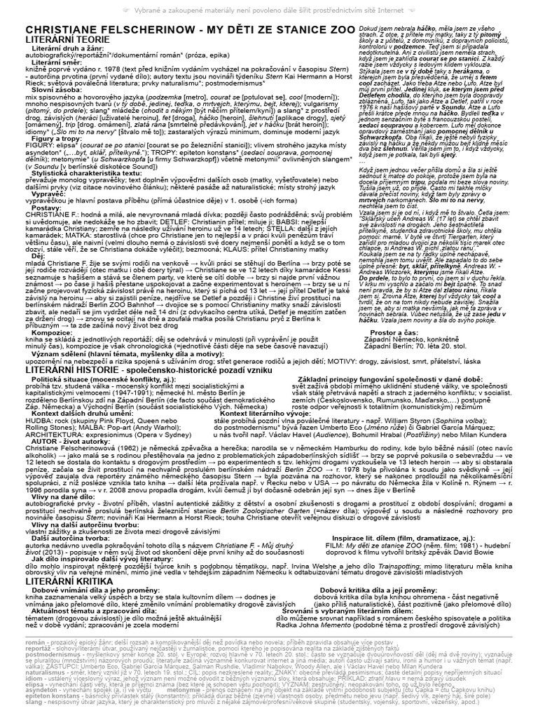 Felscherinow Christiane-My Deti Ze Stanice ZOO | PDF