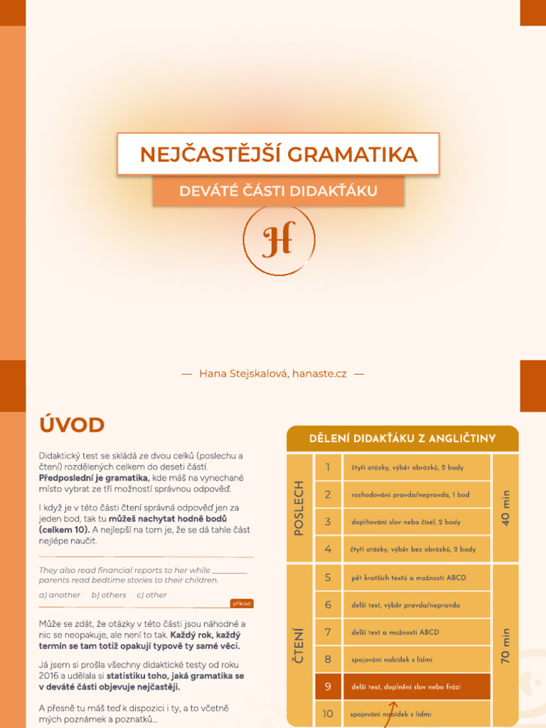 Didaktak AJ - Nejcastejsi Gramatika | PDF