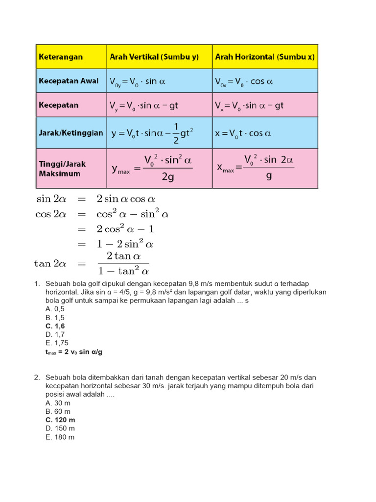 Soal Fisika Uas Les | PDF