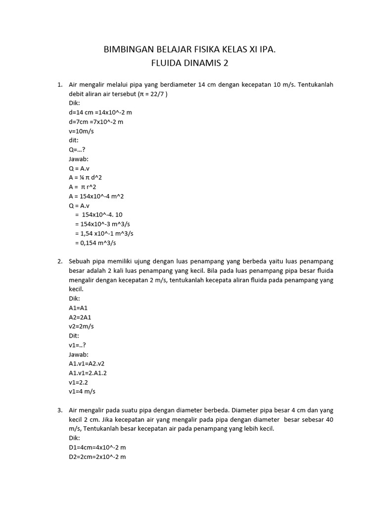 Latihan Soal Bernoulli | PDF