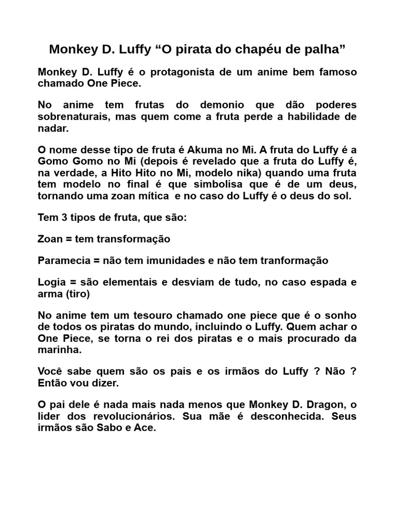 Monkey D. Luffy | PDF