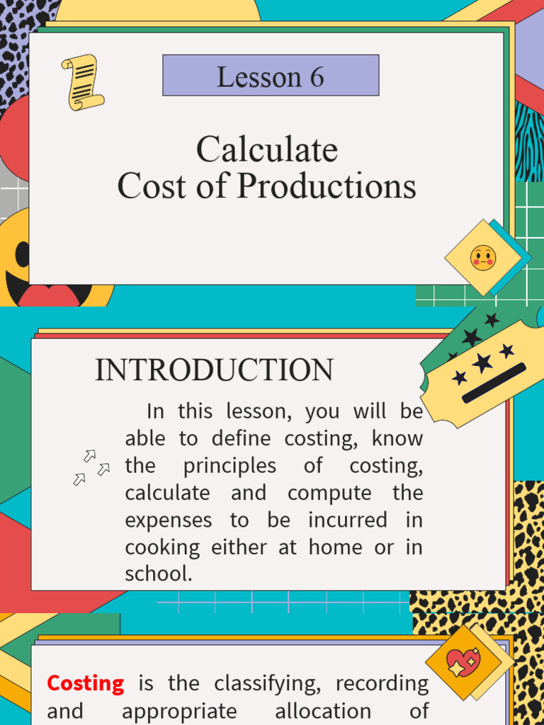 Lesson 6 Calculate Cost of Productions | PDF | Cost | Percentage