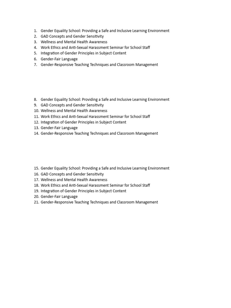 Gad Training and Seminar | PDF