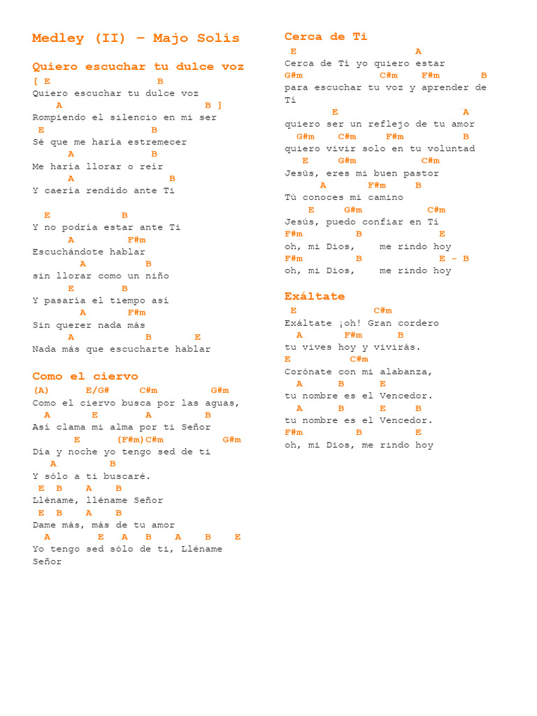 Medley majo solis Acordes | PDF