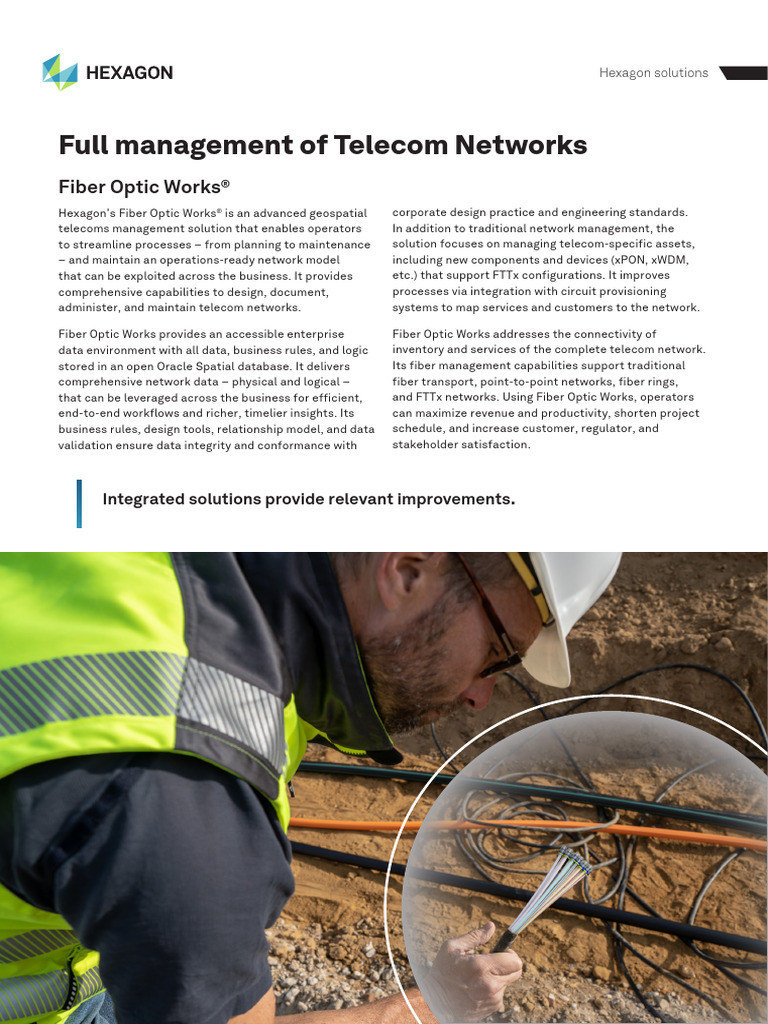 EMEA Managing Telecom Networks With FOW Solutionsheet | PDF | Computer Network | Telecommunications